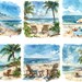 Watercolor Summer Beach Clipart Bundle: Vacation Scene Pngs (35 Files ...