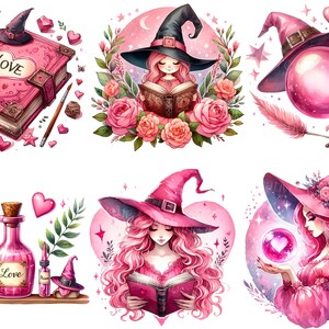Love Witch Clipart Bundle: Valentine Witchy Art (PNG Digital Download ...