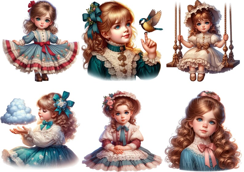 41 Png Cute Victorian Girl Clipart Png Bundle Victorian Little Girl ...