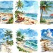 Watercolor Summer Beach Clipart Bundle: Vacation Scene Pngs (35 Files ...