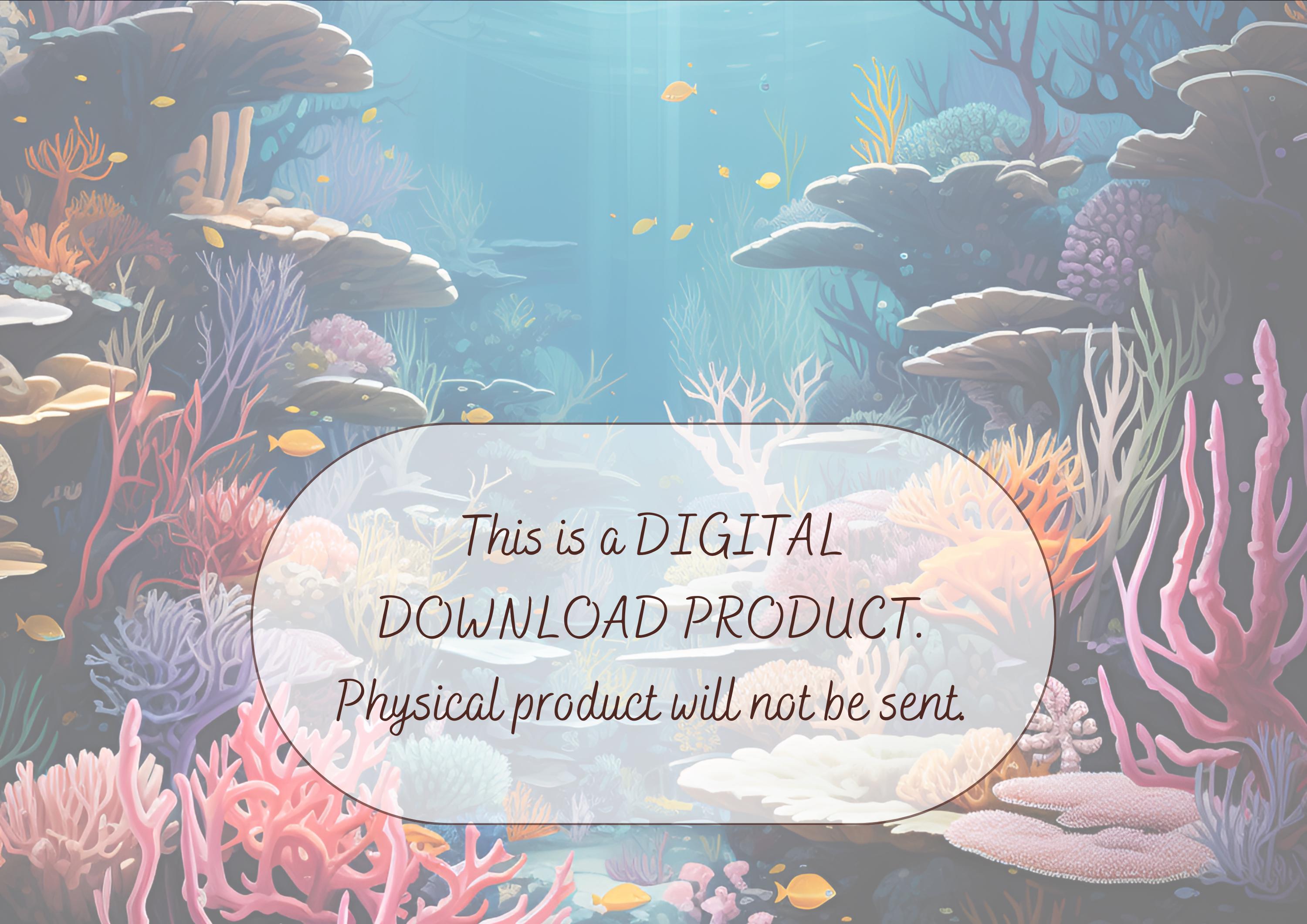 Printable Deep Ocean Digital Papers Under the Sea Background Nature ...