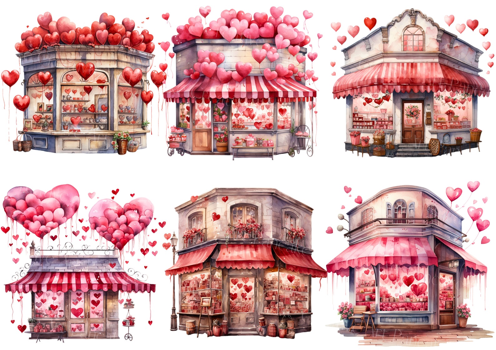Valentines Day Shop Bundle Saint Valentine Bakery Shop Clipart ...