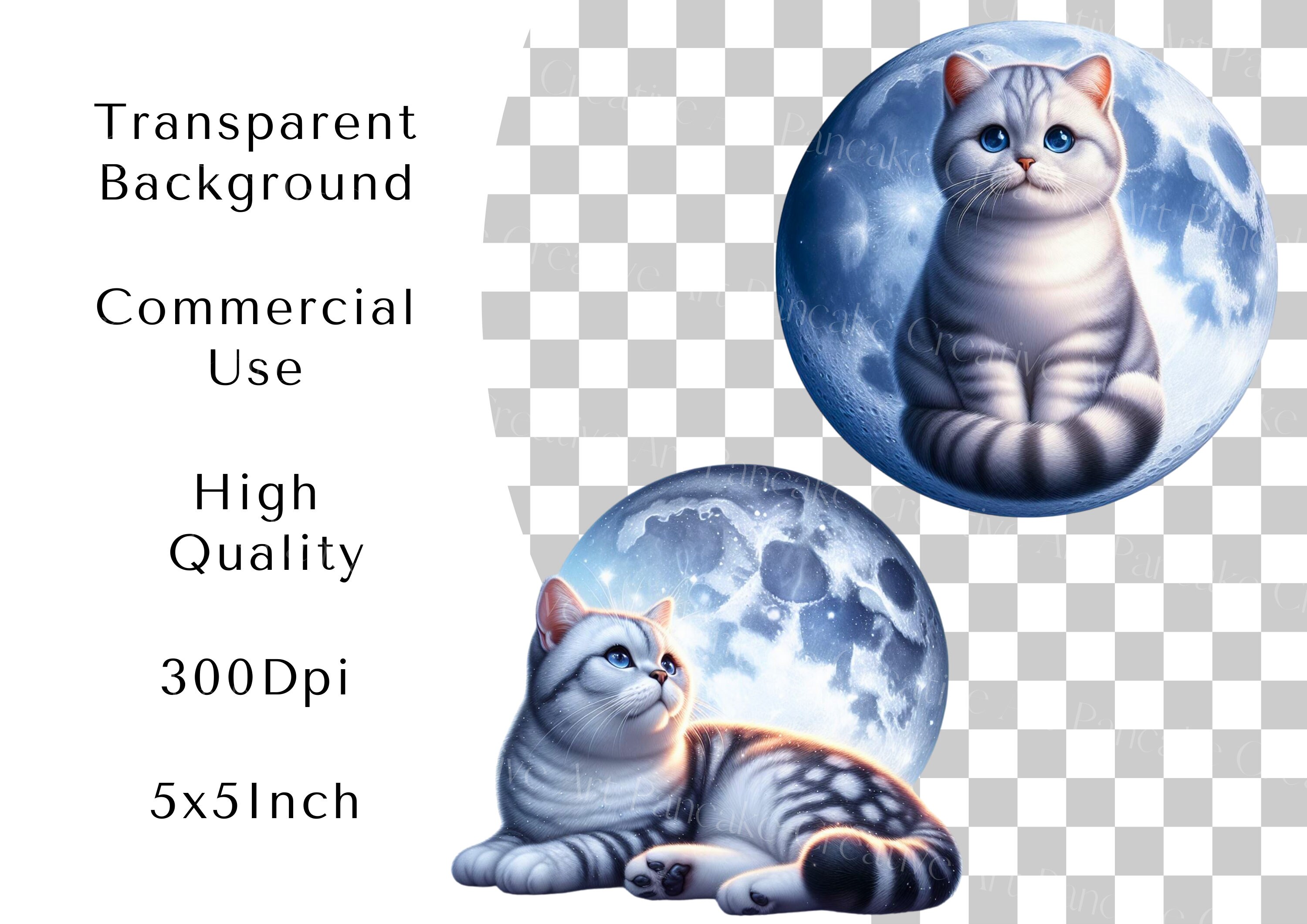 Moon Cat Clipart Png Sublimation Designs Crescent Moon Cats Cute Cat ...