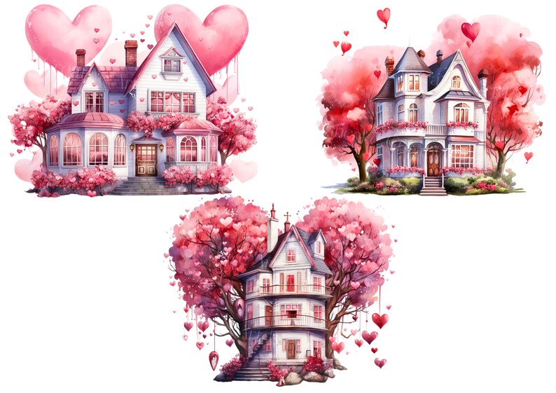 Saint Valentine House Clipart Love House Png Valentines Day House ...