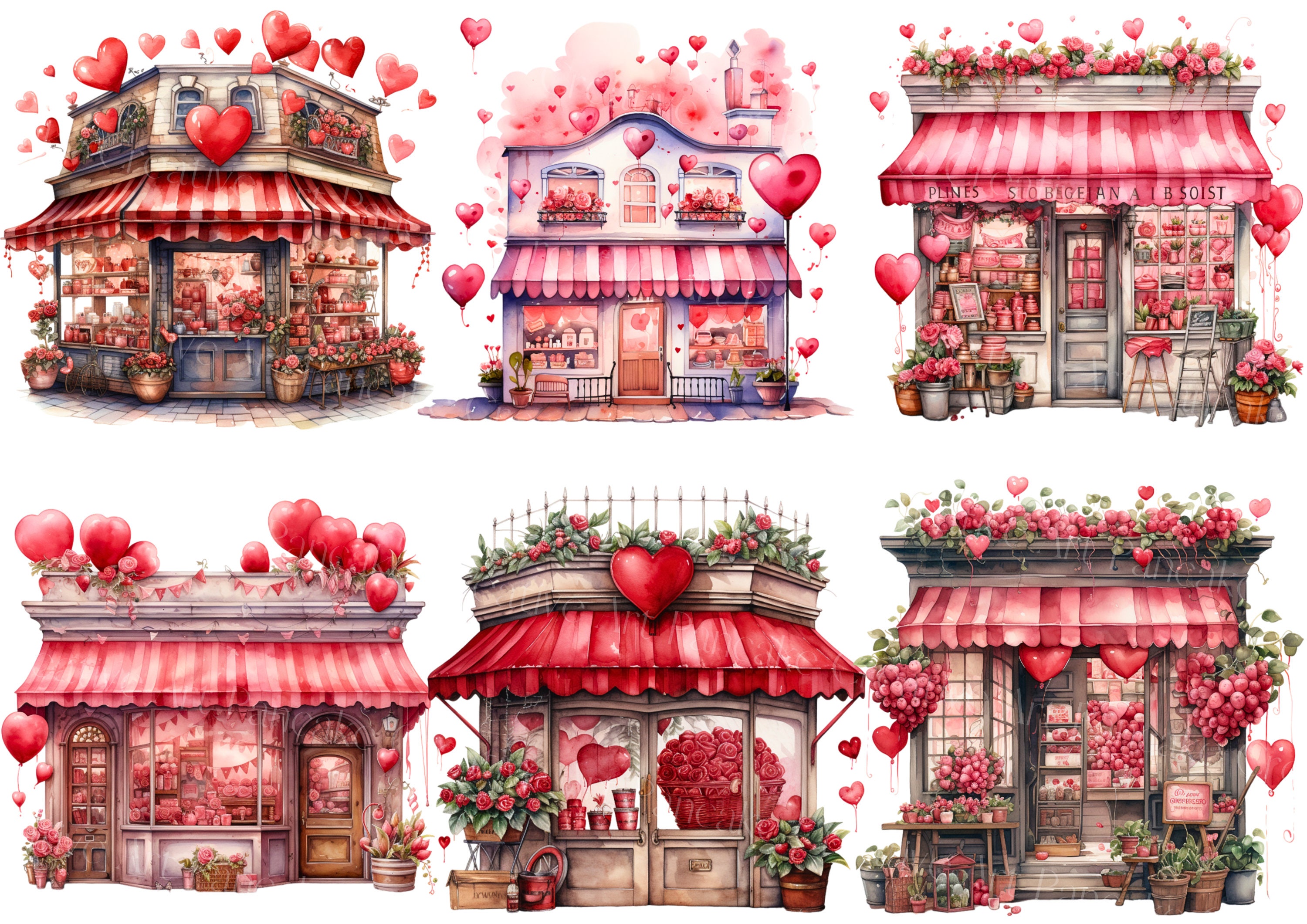 Valentines Day Shop Bundle Saint Valentine Bakery Shop Clipart ...