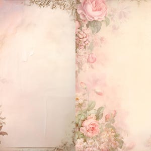 Watercolor Pink Floral Shabby Chic Paper: 33 Romantic Journal Pages ...