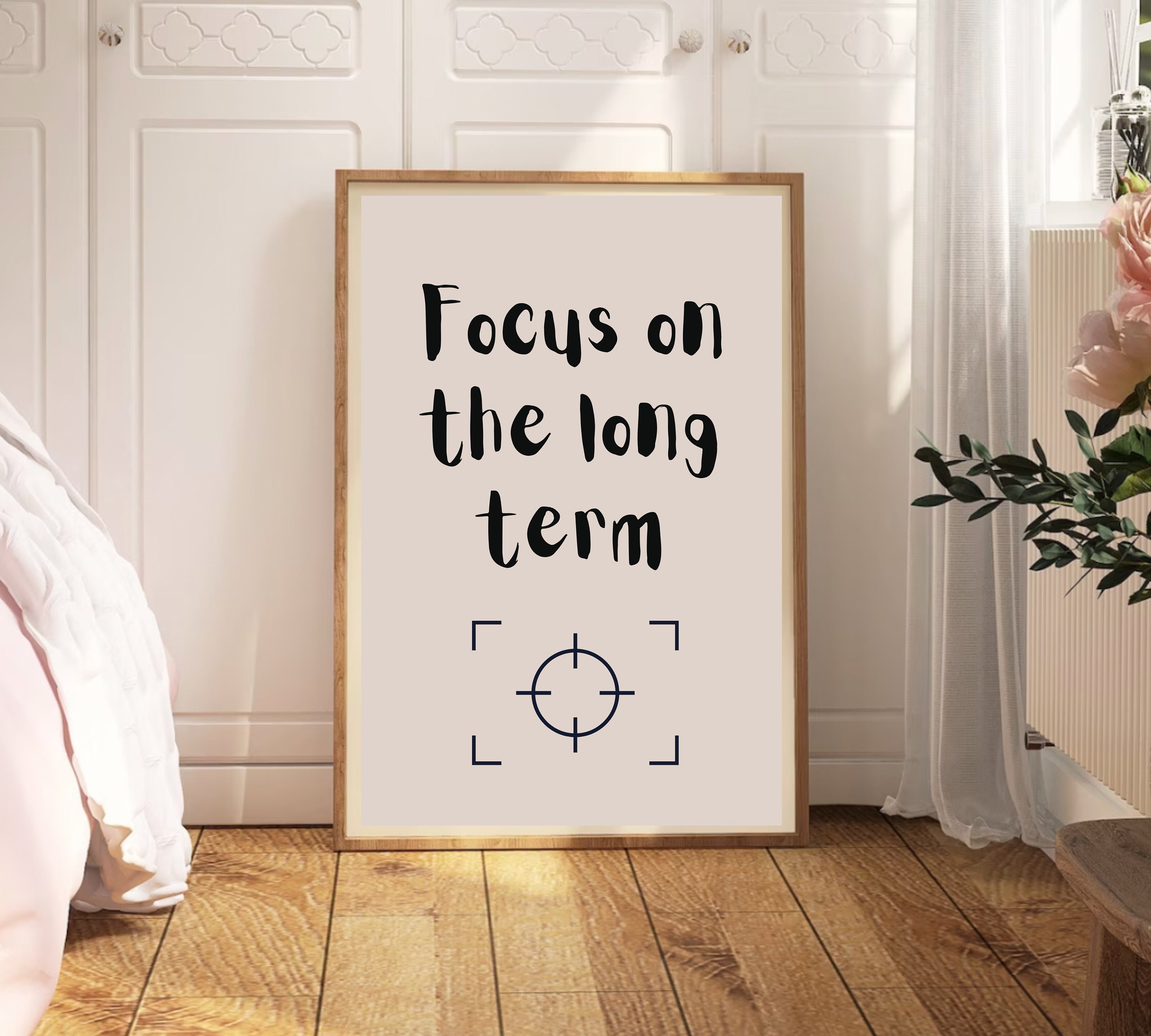 Uplifting Motivational Wall Art Decor Focus on the Long Term Build ...