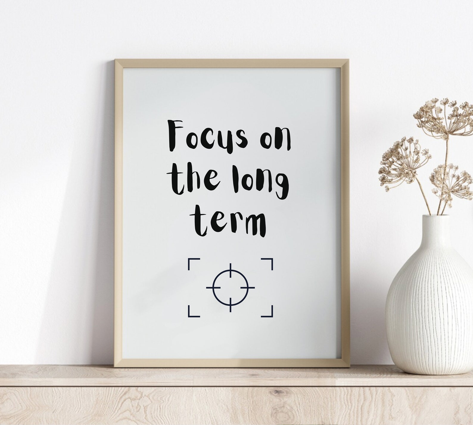 Uplifting Motivational Wall Art Decor Focus on the Long Term Build ...