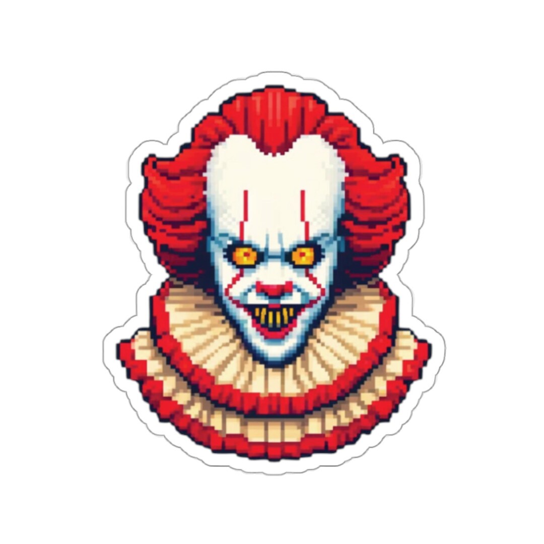 Pennywise 8-bit Hiya Georgie IT Clown Retro Creepy Clown Kiss-cut ...