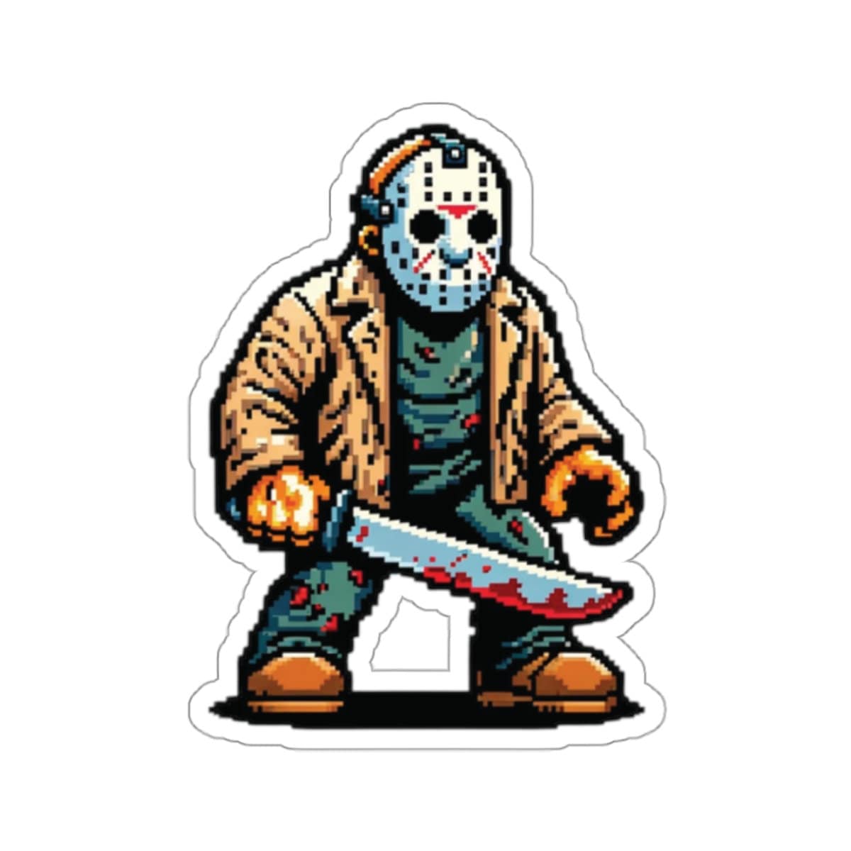 Retro Jason Voorhees Pixel Art Kiss-cut Sticker Multiple Sizes Available Horror Vinyl Deca - Etsy