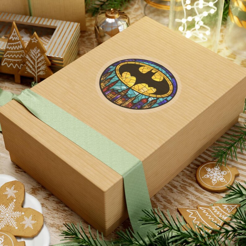 Stained Glass Batman Logo Sticker Gotham City Skyline Edition - Etsy