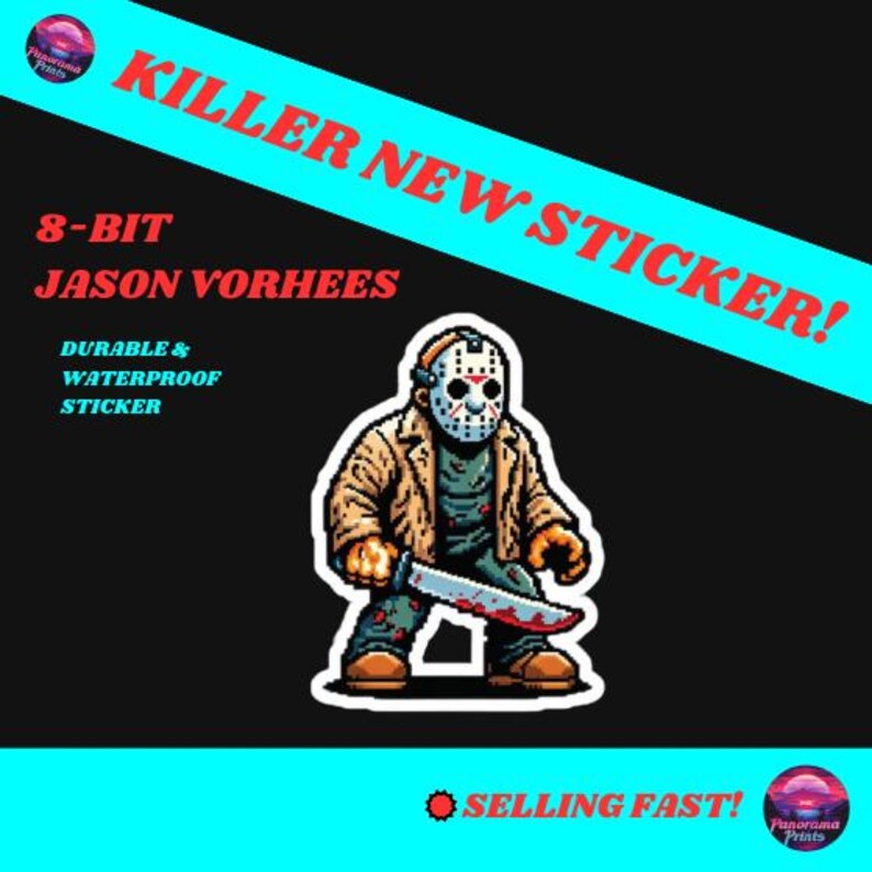 Retro Jason Voorhees Pixel Art Kiss-cut Sticker Multiple Sizes ...