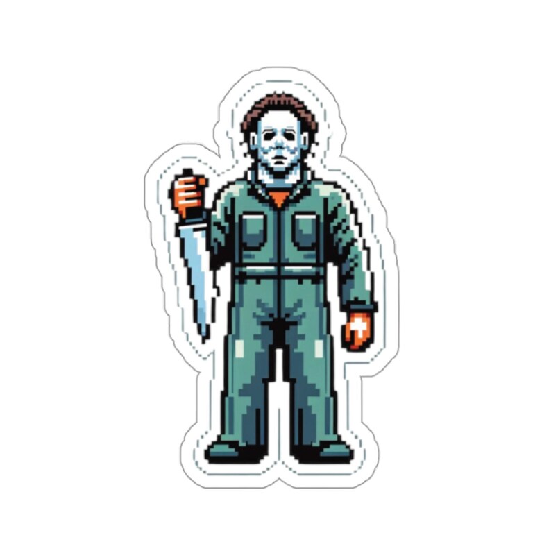 Retro Michael Myers Pixel Art Kiss-cut Sticker Multiple Sizes Available ...
