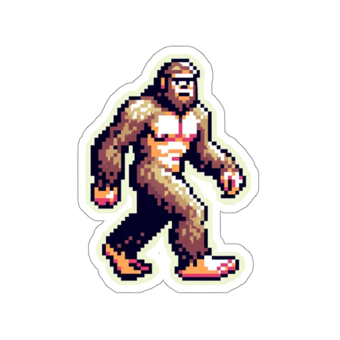 Pixel Art Bigfoot Retro Style Kiss-cut Sticker Multiple Sizes Available ...