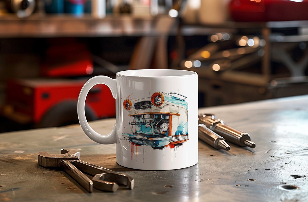 Vintage Muscle Car Coffee Machine Design Mug - Etsy