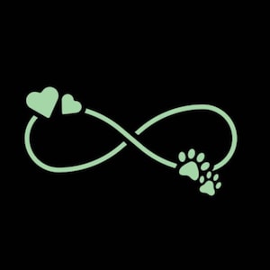 Paw Print Infinity Car Decal - Etsy
