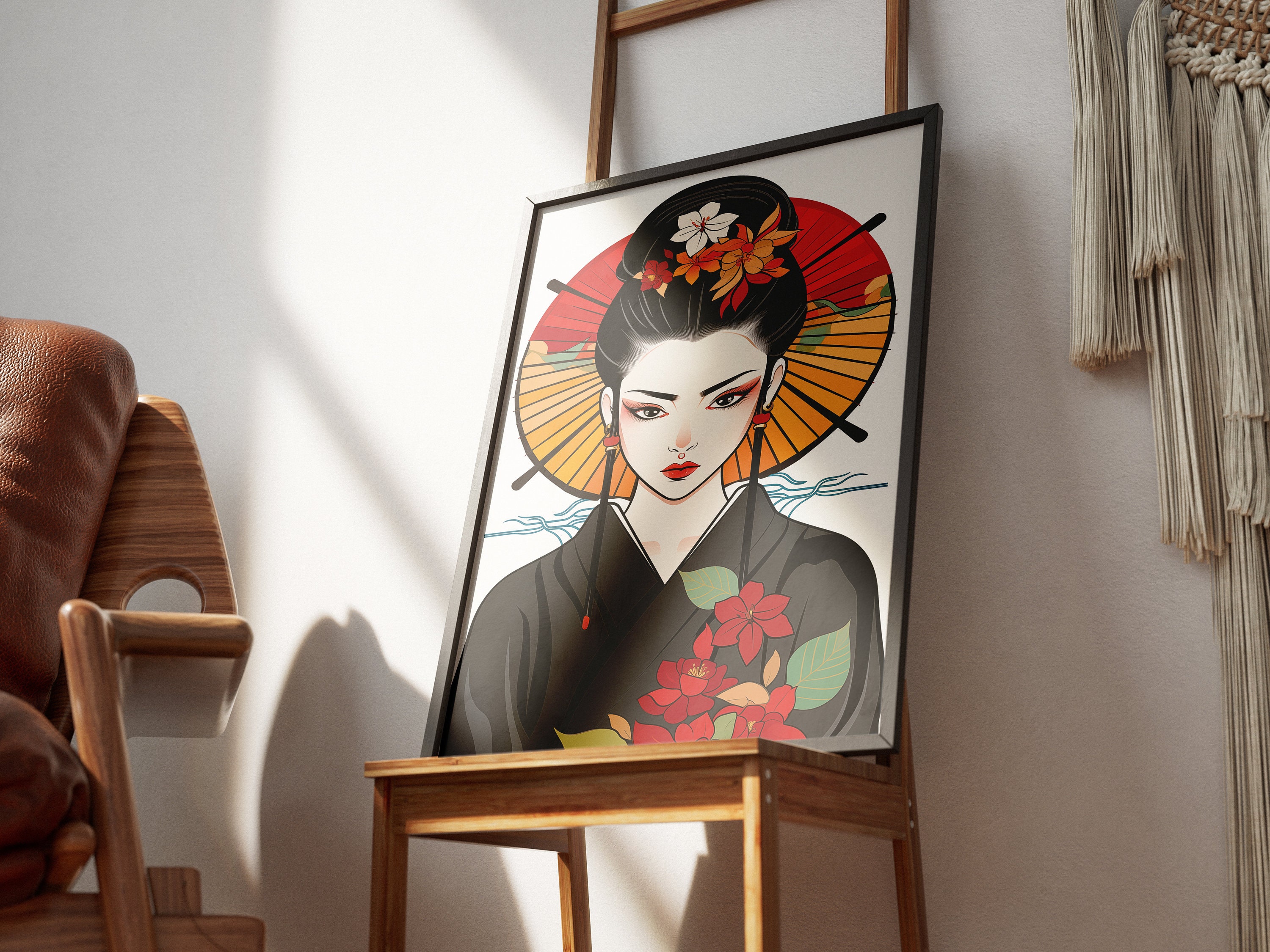 Printable Geisha Girl in Traditional Japanese Fashion Wall Art, Geisha ...