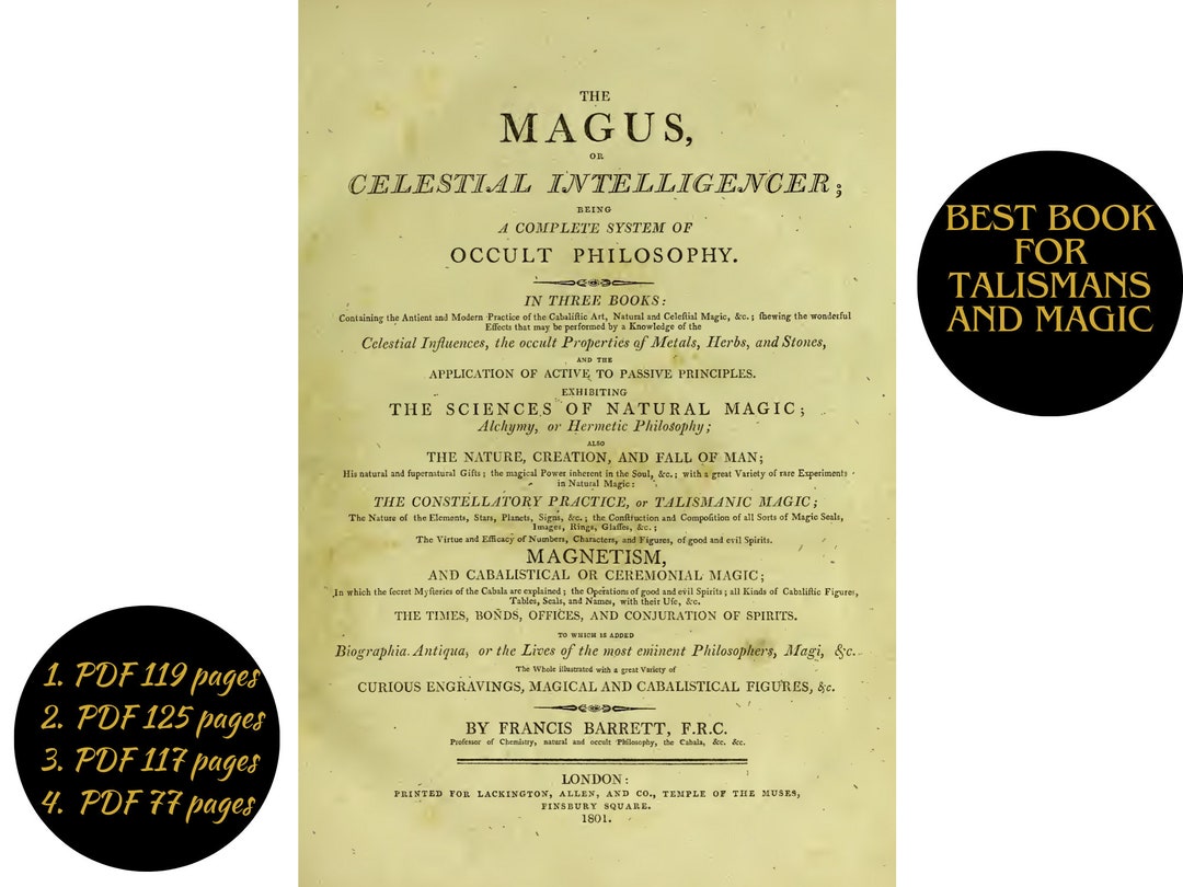 The Magus or Celestial Intelligencer by Francis Barrett Pdf Book Occult Magic Witchcraft ...