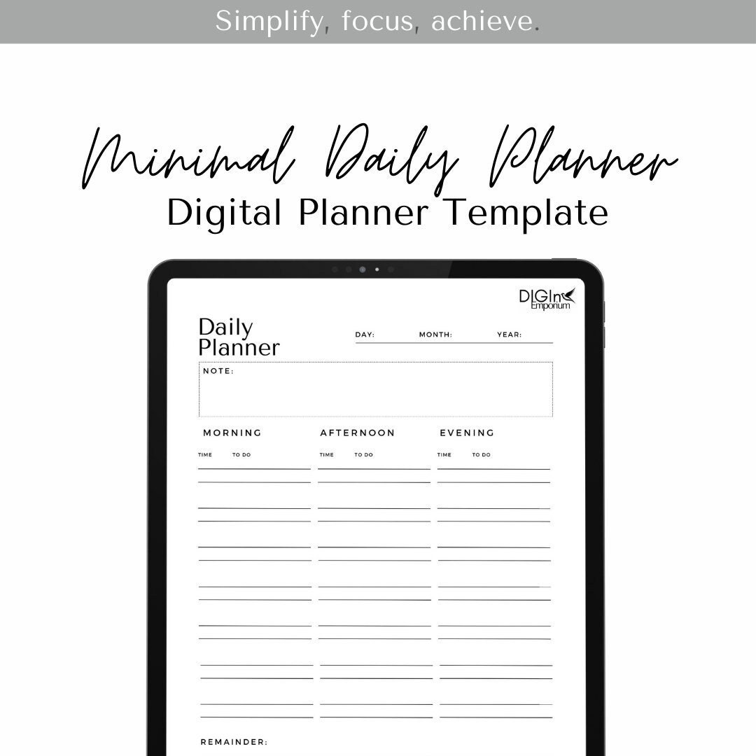 Daily Digital Planner Template - Etsy