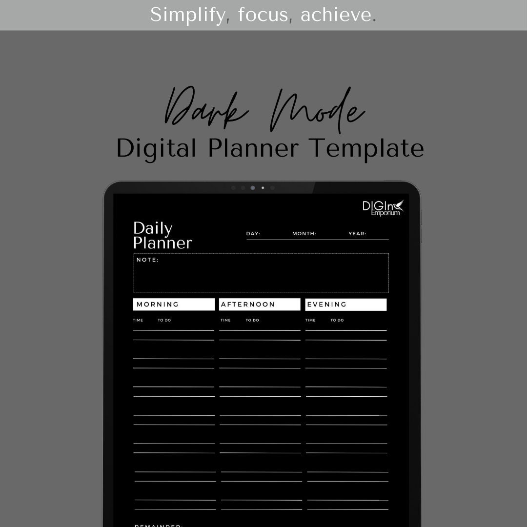 Daily Digital Planner Template - Etsy