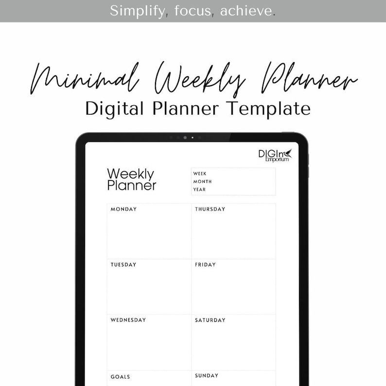 Weekly Digital Planner Template - Etsy