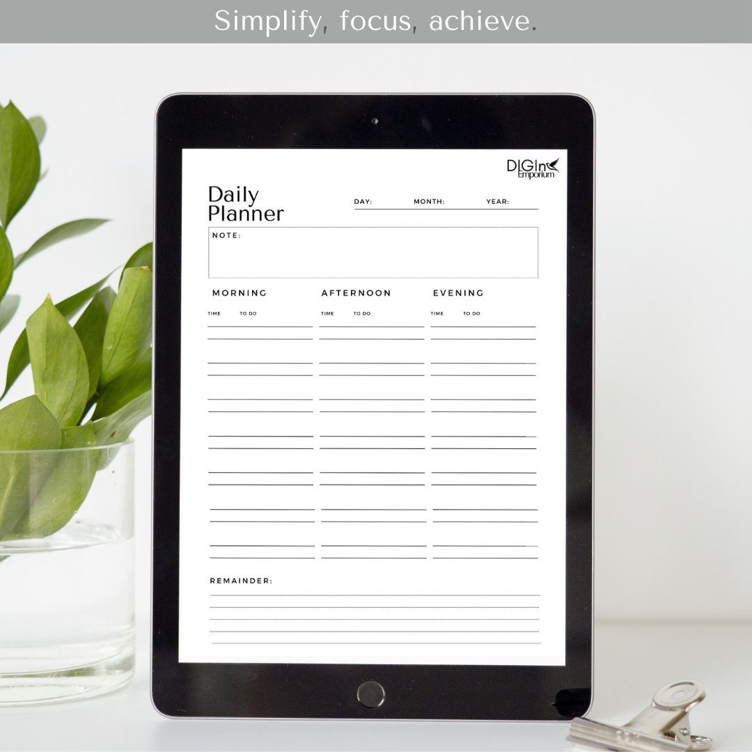 Daily Digital Planner Template - Etsy