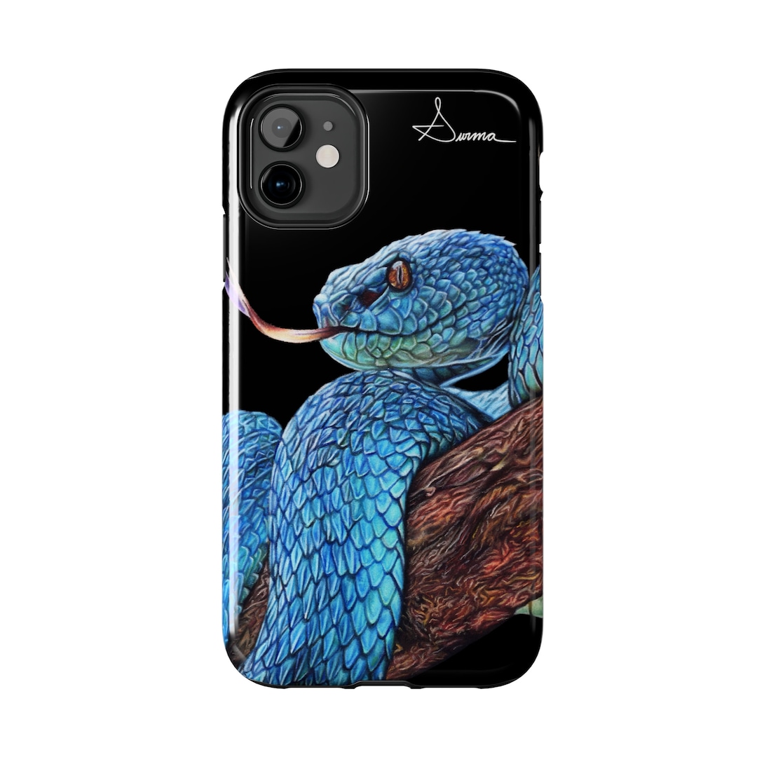 Blue Snake Phone Case - Etsy