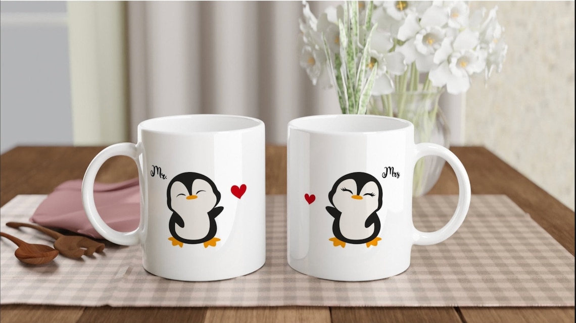 Couple Mugs, Mr and Mrs Matching Mugs for Couples, Valentines Gifts ...