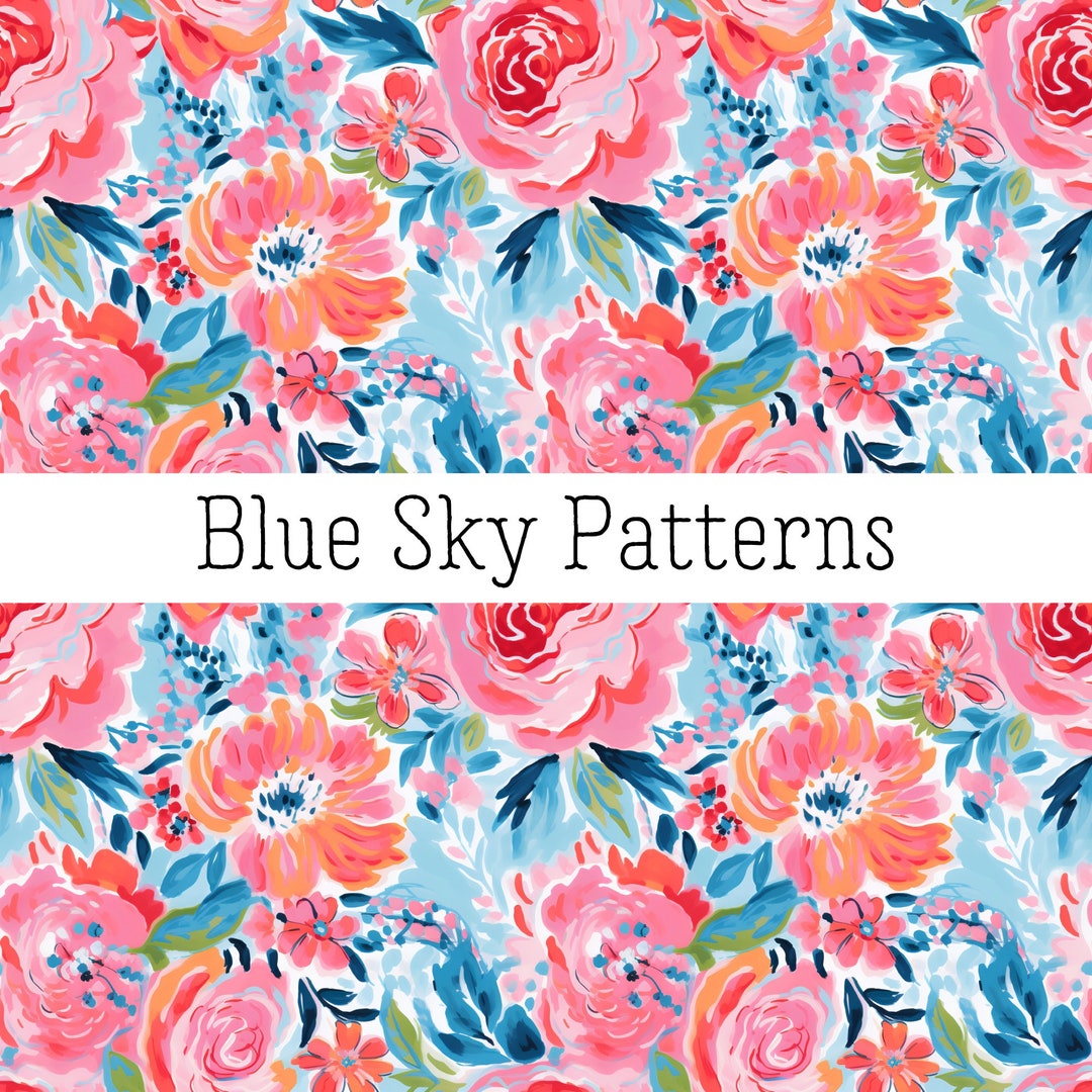 Bright Floral Seamless Pattern - Etsy