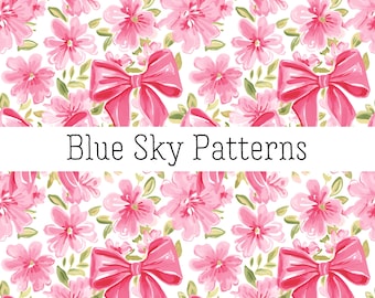 Coquette Patterns, Bows Cherry Patterns, Seamless Bow Digital Pattern ...