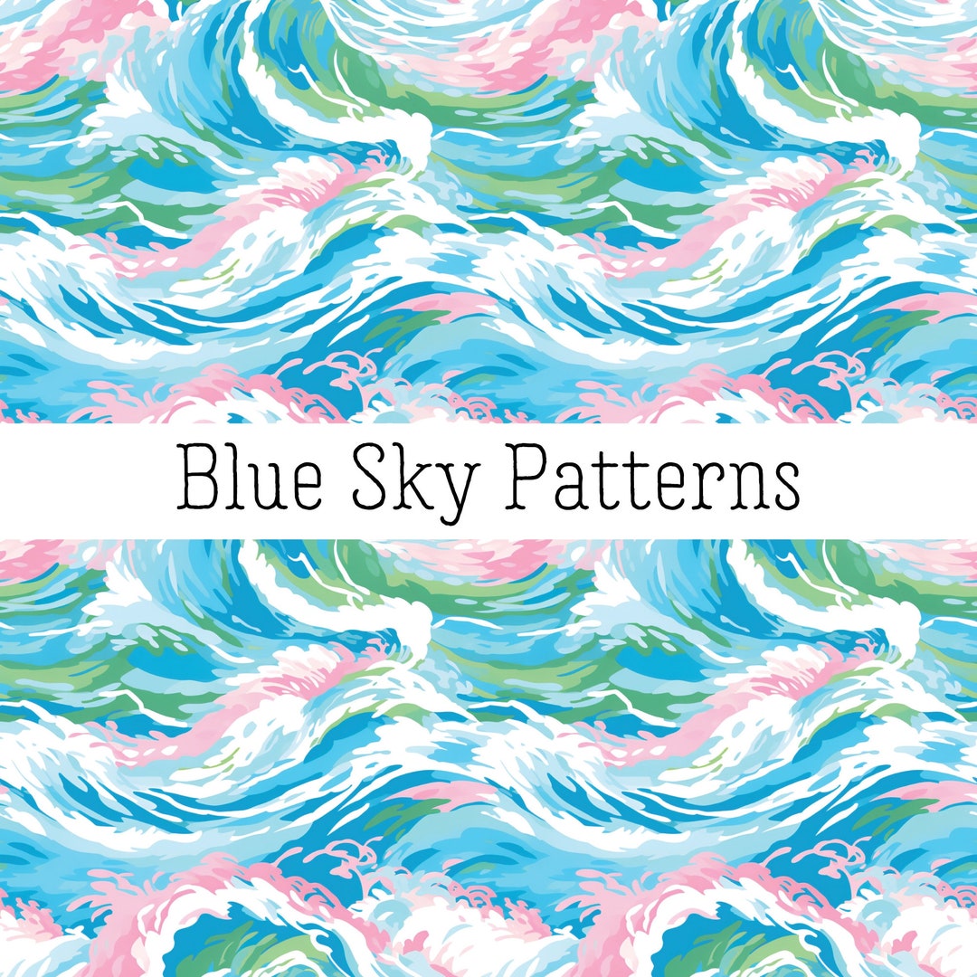 Ocean Wave Seamless Pattern - Etsy