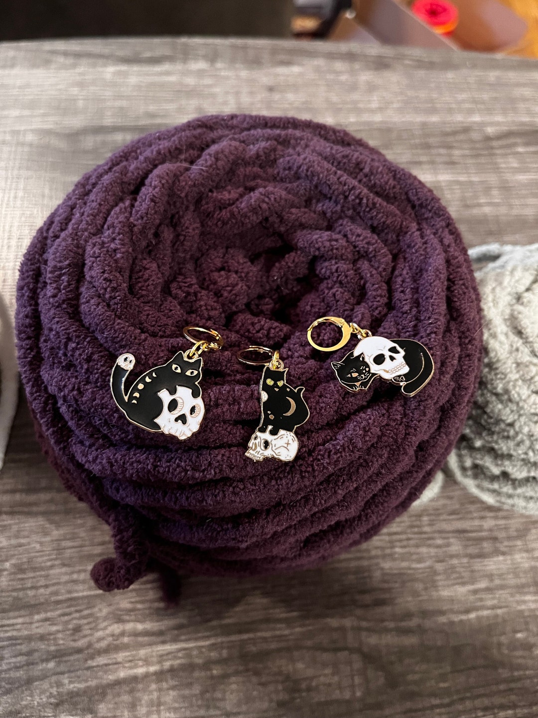 Skully Cat Stitch Markers - Etsy