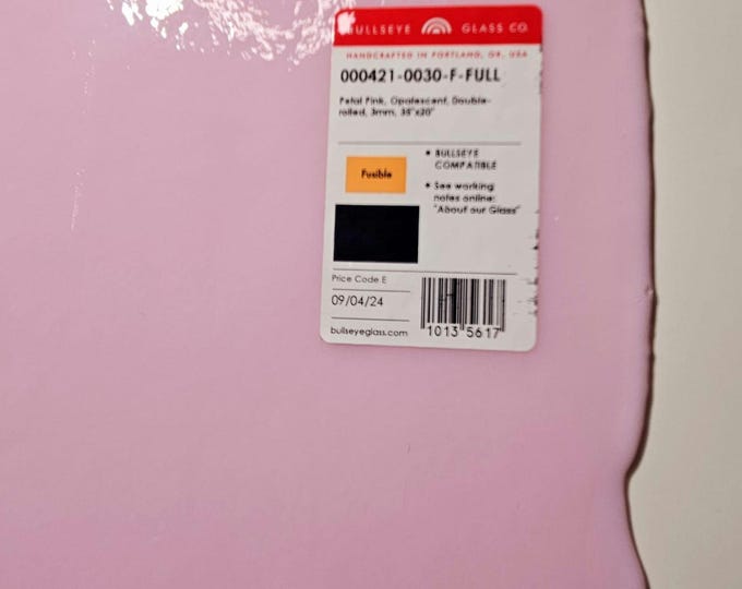Petal Pink, Bullseye, 90 Coe, Fusible, 0421, 5x10, Stained Glass Sheet ...