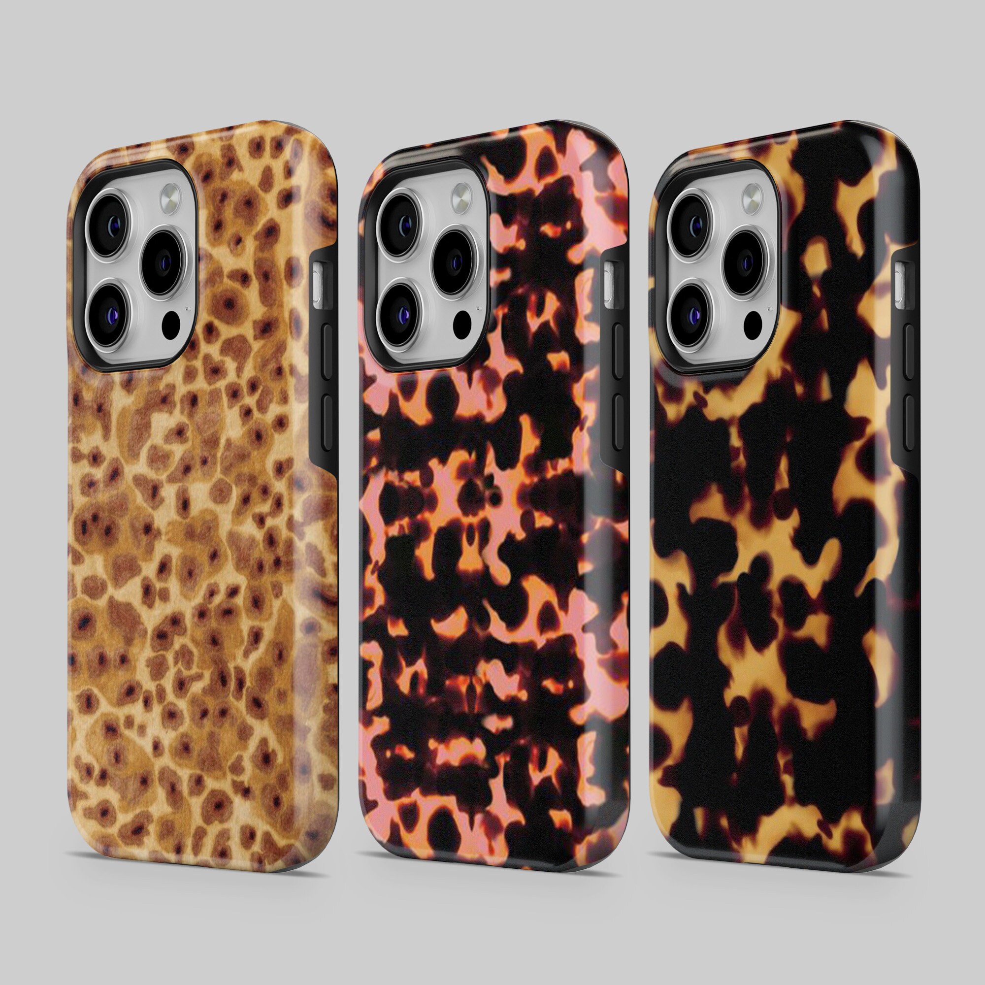 Tortoise Shell Case Animal Print TOUGH Cover Fit for 15 Pro Max, 14 ...