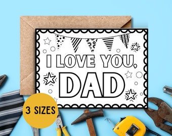 Printable DIY Coloring Card for Dad - Etsy