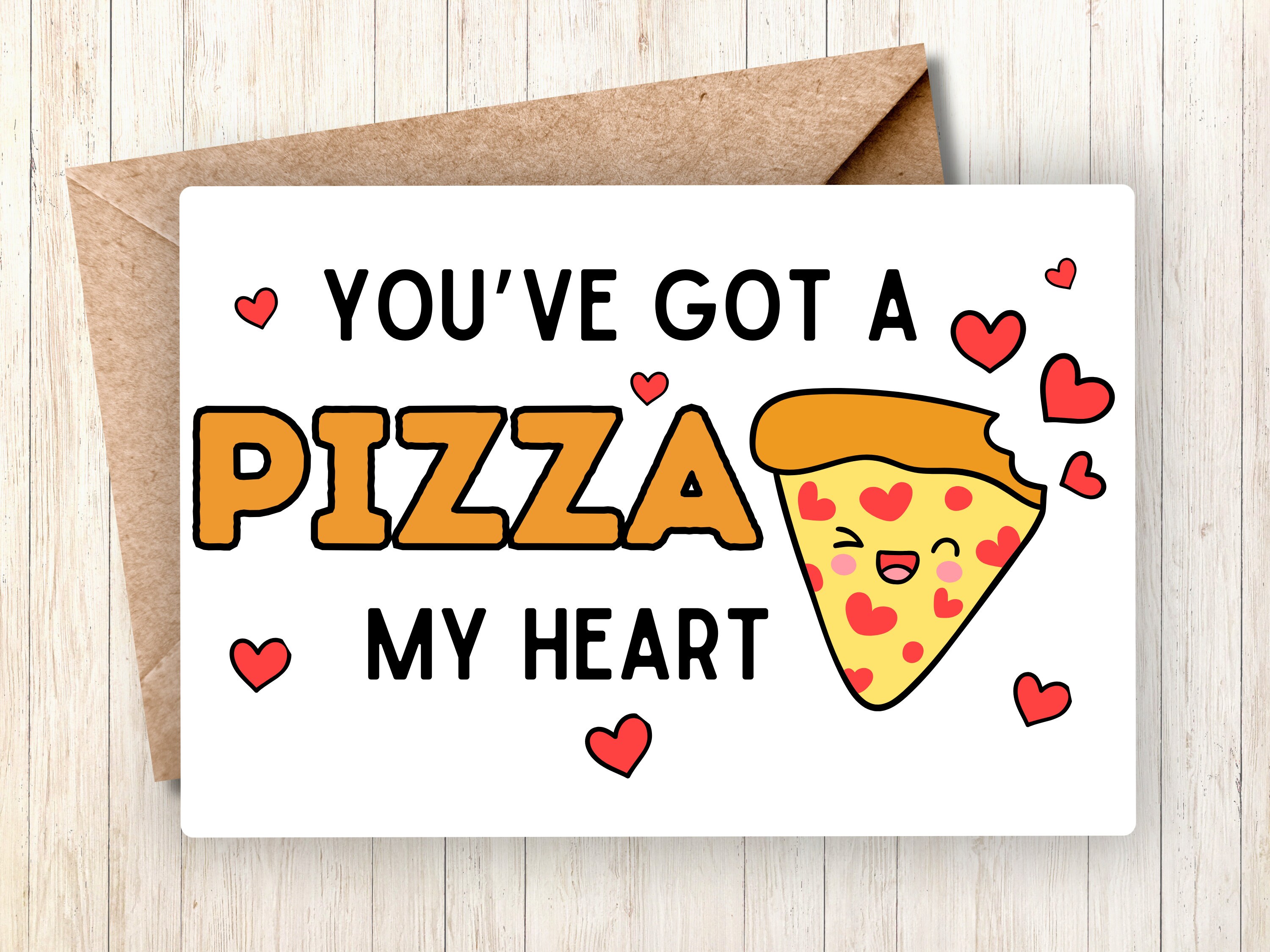 Printable Valentine's Day Card, Pizza Valentine Card, Card for Kids ...
