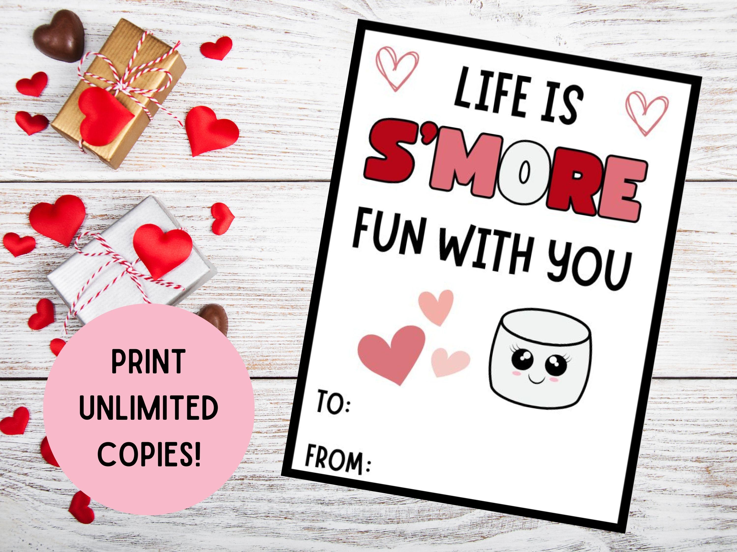 S'mores Valentines, Preschool Valentine Cards, Smores Gift Tags ...