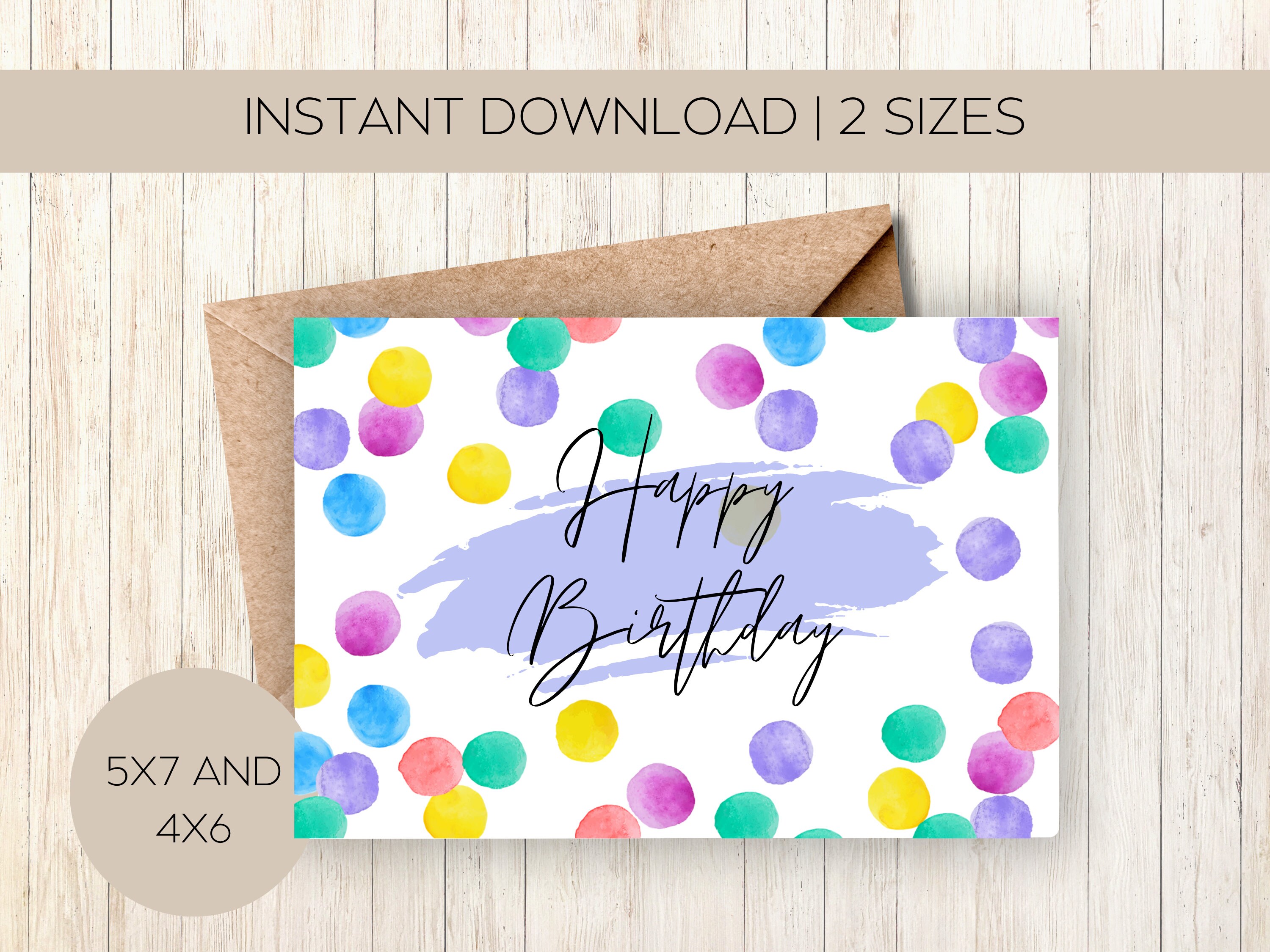 Printable Card, Happy Birthday Card, Kids Birthday Card, Digital ...