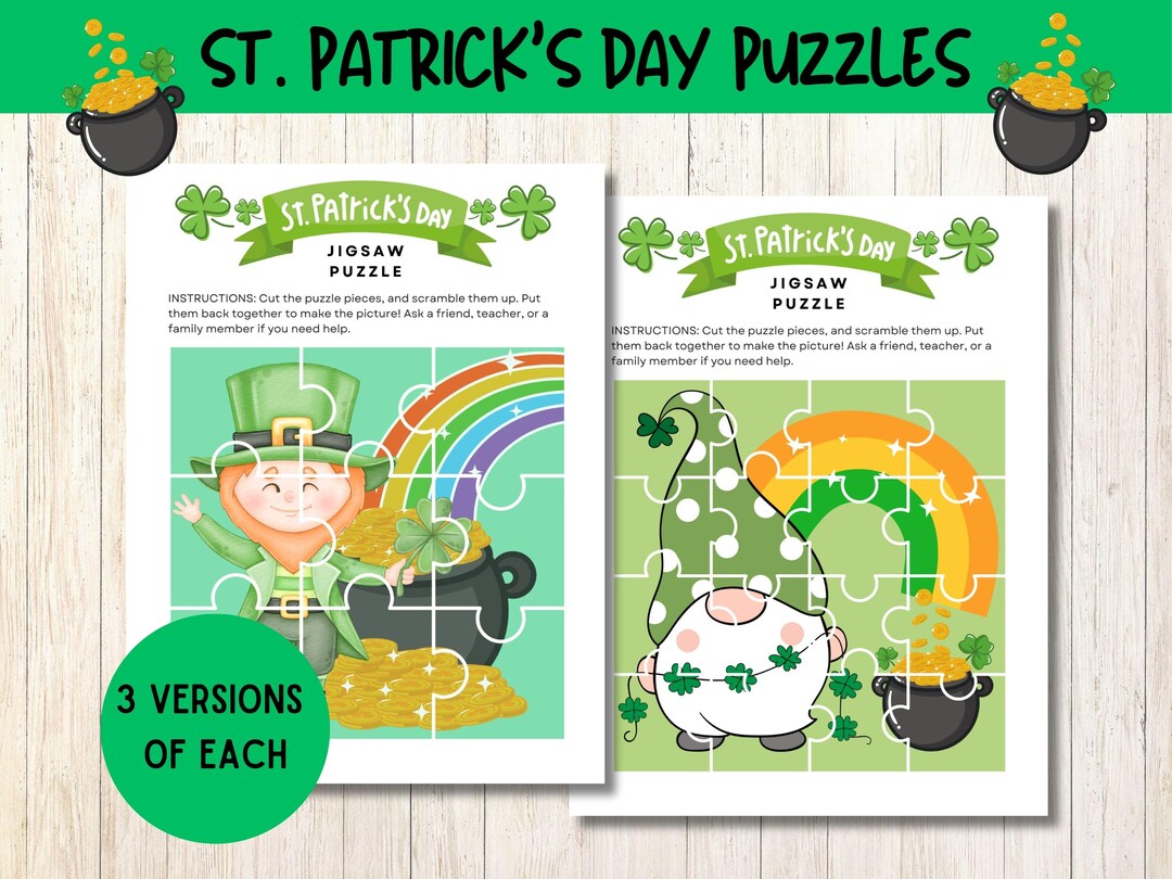 St. Patrick's Day Puzzle, Kids Jigsaw Puzzle , St. Patrick's Day Kids ...