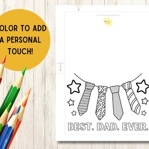 Fathers Day Coloring, Father's Day Coloring Card, Father's Day Activity ...