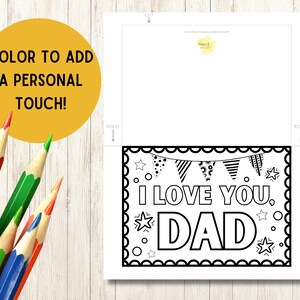 Father's Day Coloring Card, Fathers Day Coloring, Father's Day Activity ...