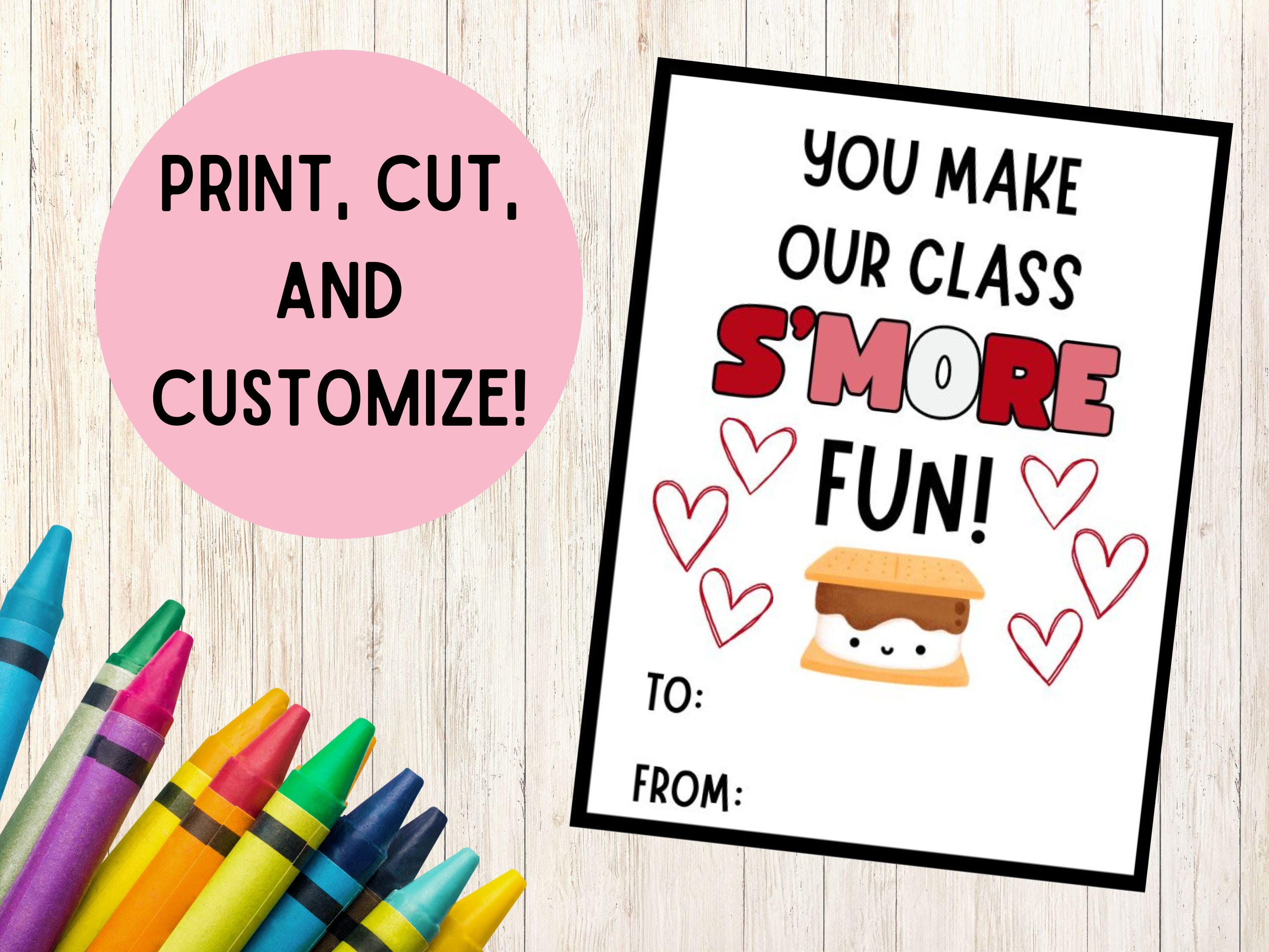S'mores Valentines, Preschool Valentine Cards, Smores Gift Tags ...