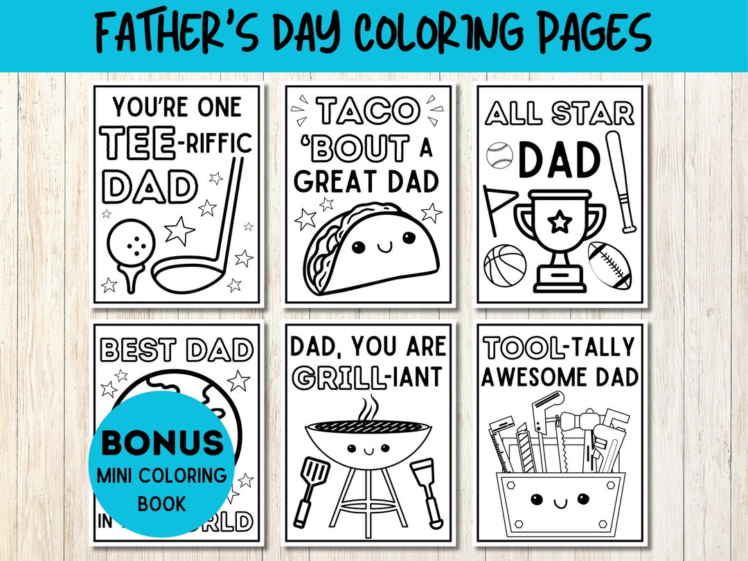 Father's Day Coloring, Coloring Gift for Dad, Preschool Father's Day ...