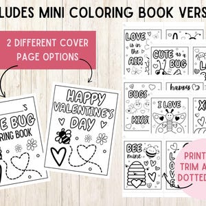 Love Bug Valentine Coloring Pages, Valentine Coloring Gift, Love Bug ...