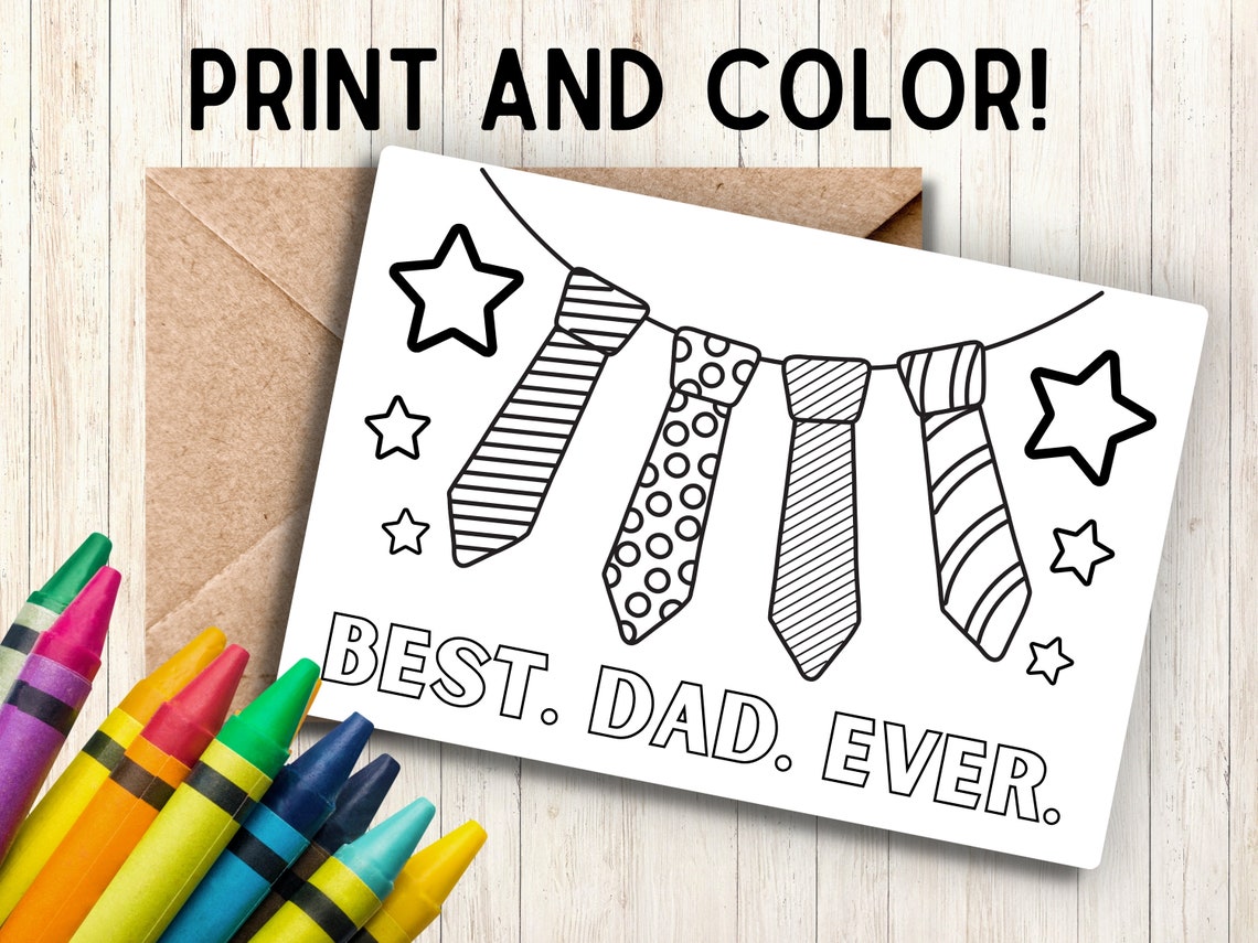Fathers Day Coloring, Father's Day Coloring Card, Father's Day Activity ...