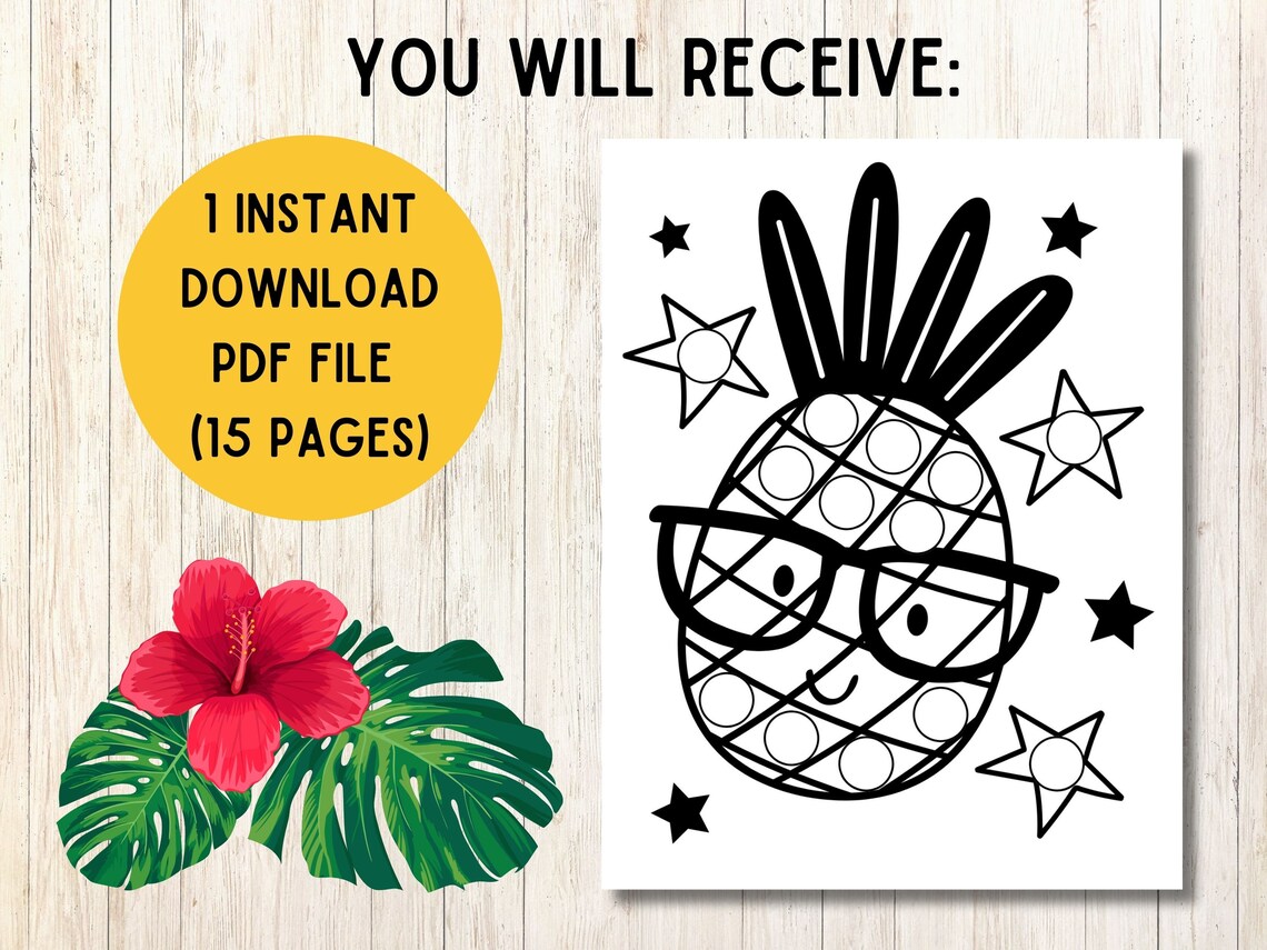 Summer Dot Marker Pages, Do a Dot Coloring Activity, Toddler Summer ...