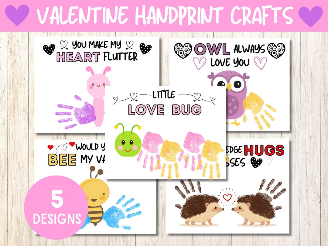 Valentine Handprint Craft, Valentine's Day Handprint Craft, Toddler ...
