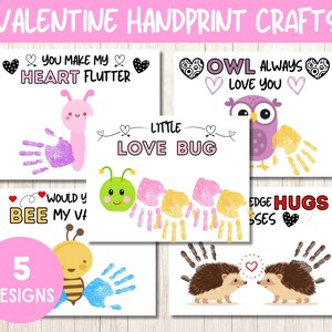 Valentine Handprint Craft, Valentine's Day Handprint Craft, Toddler ...