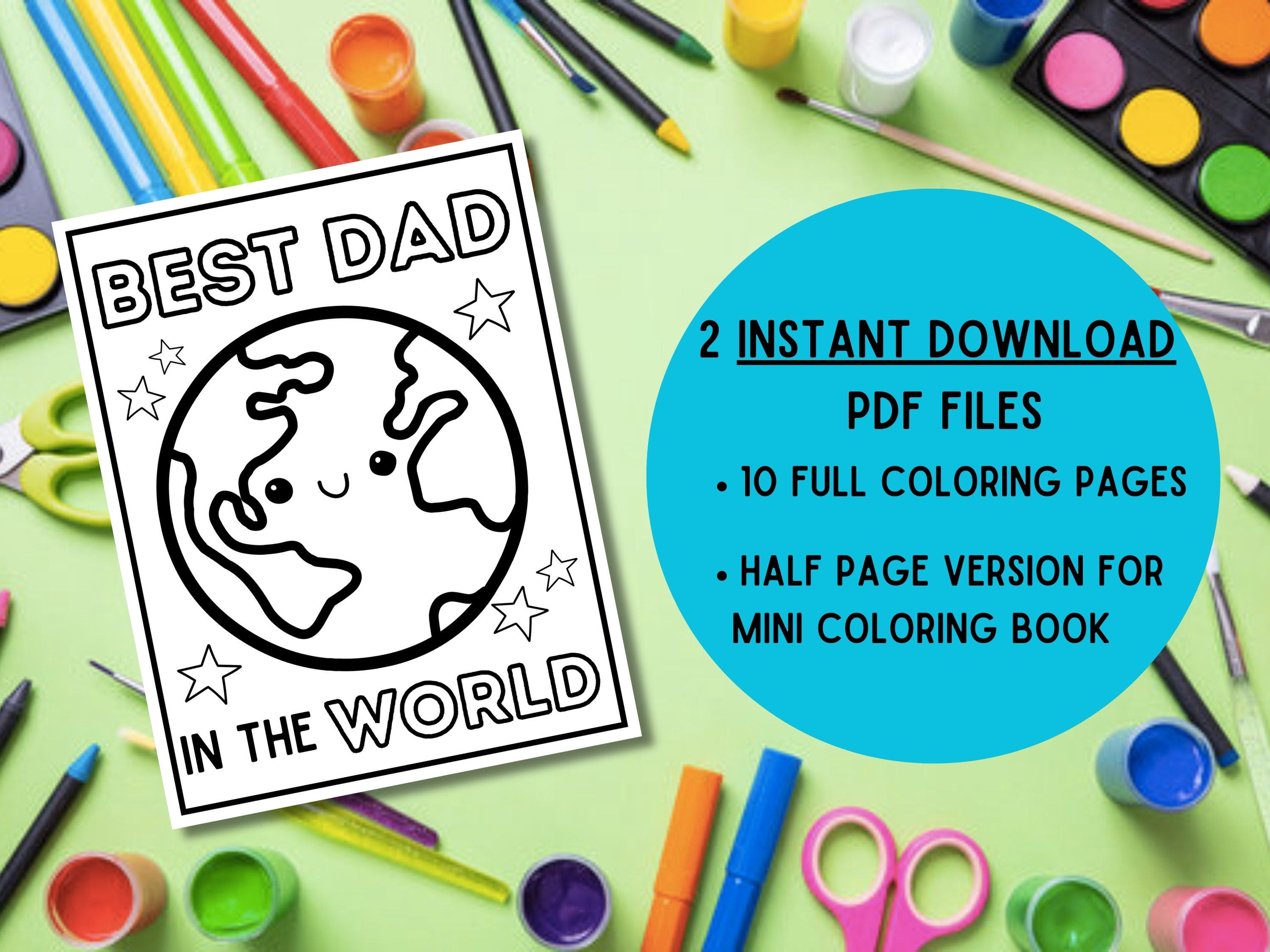 Father's Day Coloring, Coloring Gift for Dad, Preschool Father's Day ...