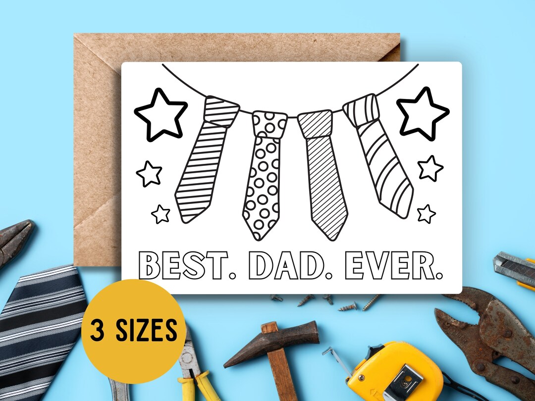 Fathers Day Coloring, Father's Day Coloring Card, Father's Day Activity ...